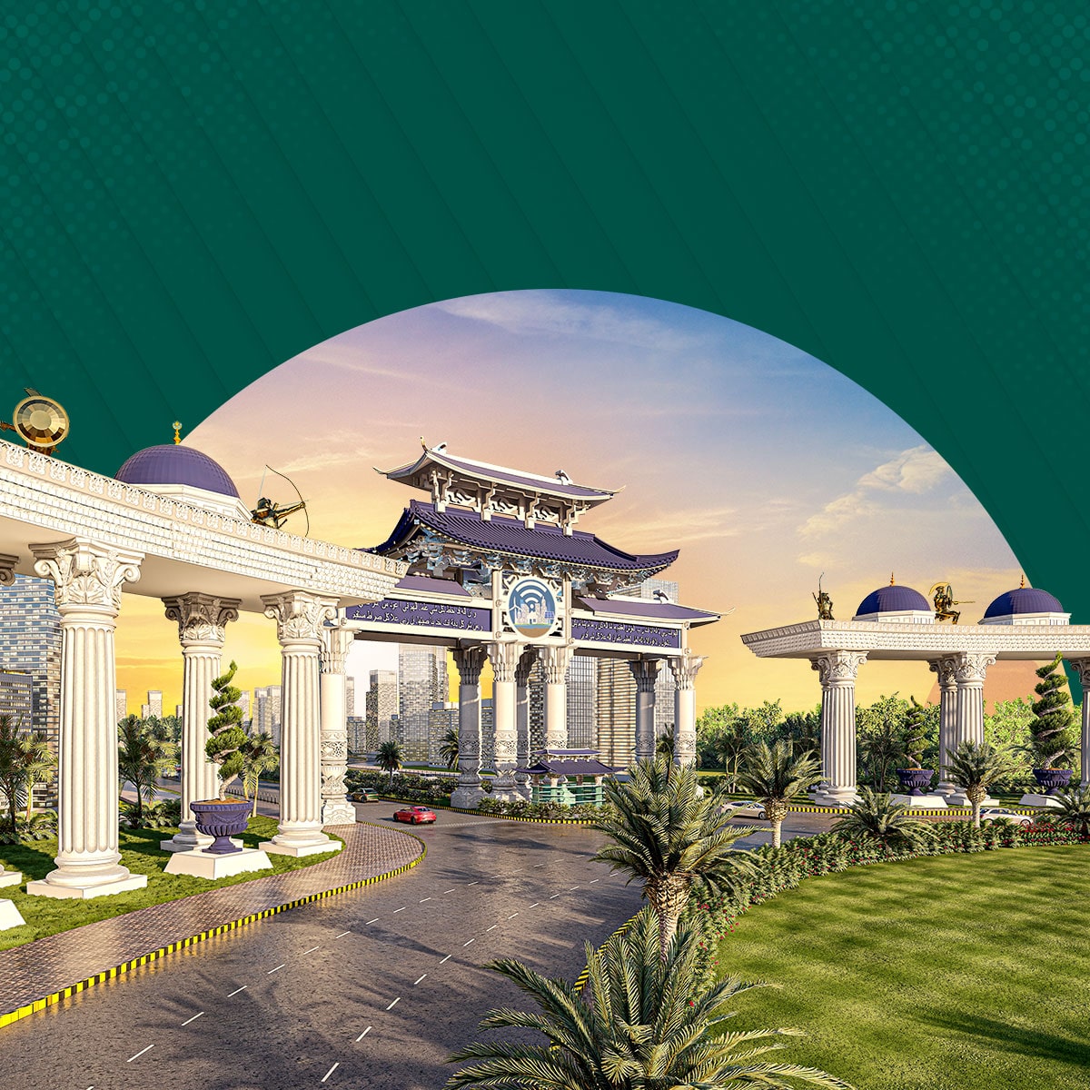 Blue Town with Smart City Features